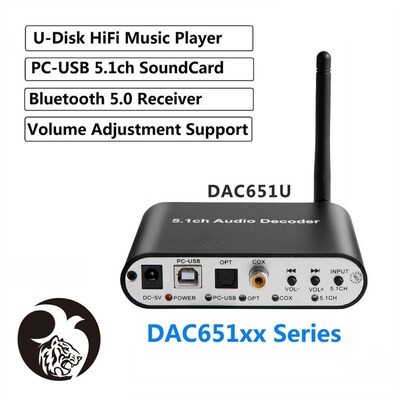 dts 5.1 Audio Decoder converter PC USB Soundcard RCA SPDIF