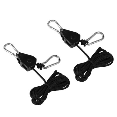 1pair 150lbs Load 1/8 Grow Light Rope Ratchet Lights Lifters
