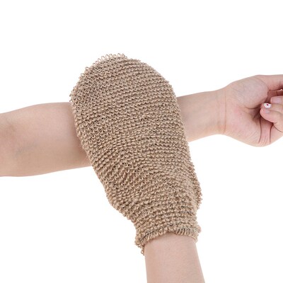 2pcs Exfoliating Hemp Glove Mitt Mitten Bath Sponge Scrubber
