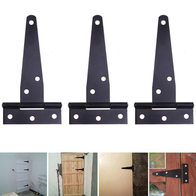12Pcs 4Inches T Shaped Rustproof Iron Light Duty Shed Hinge