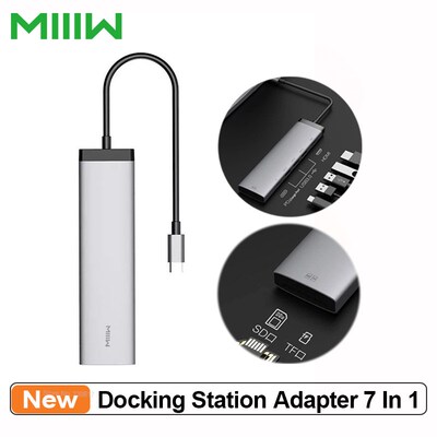 MIIIW Type C Docking Station Adapter 7 In 1 Ports Converter