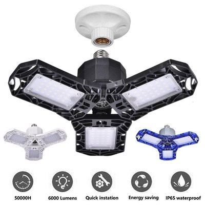 60W/30W 110v/220v E27/E26 6000K Foldable LED Garage Light D