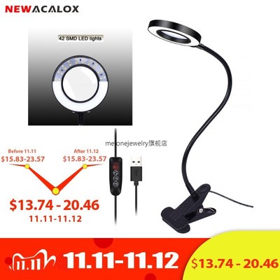 3X/5X SB LED Magnifier Flexible able Clamp Reading/Welding L