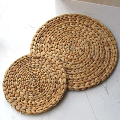 Natural Rattan Round Coasters, Handmade Insulating Placemat