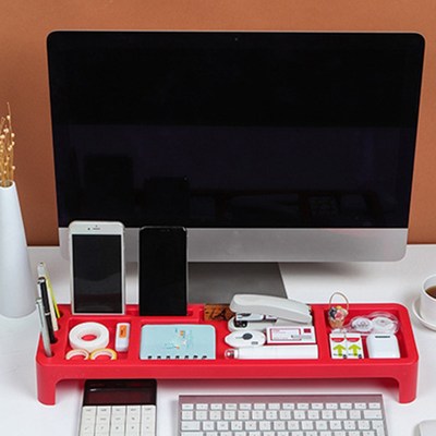 Desktop Storage Shelf Organizer Plastic Computer Heightening