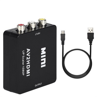 Portable Size Black RCA AV to HDMI Converter /Adapter Suitab