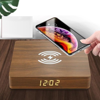 Wireless Charger Modern Wooden Wood Digital LED Electric Di