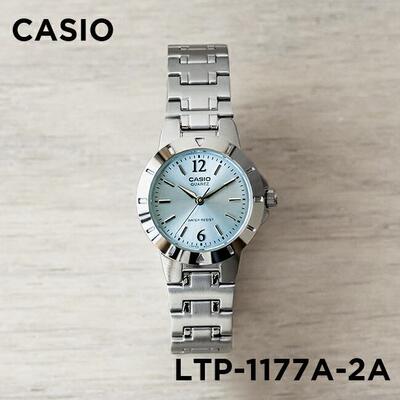 卡西欧CASIO碎碎冰女款简约石英表钢带 LTP-1177A-2A高级感浅蓝色