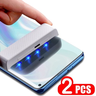 2PCS UV Liquid Glue Tempered Glass For OnePlus 8 Pro 7 Case