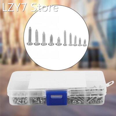 240Pcs Cross Screw Pan Head Tapping Screws Set tornillos par