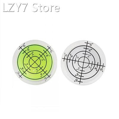 2pcs 32*12mm Round Bubble Level White Green Bullseye Spirit