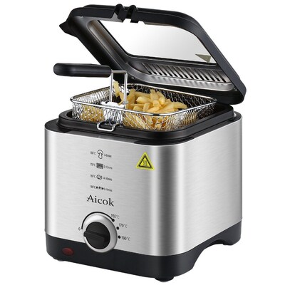 Household 1.5L Electric Deep Fryer Mini Deep Fat Fryer Smart