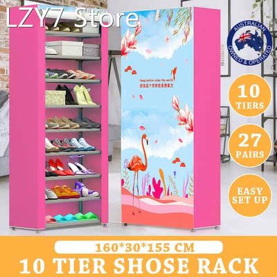 Non Woven Fabric Shoe Shelf Multiple Sizes Gray Wine Coffee