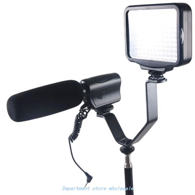 1pcs Dual Hot Shoe V Mount Bracket for Video Lights Micropho
