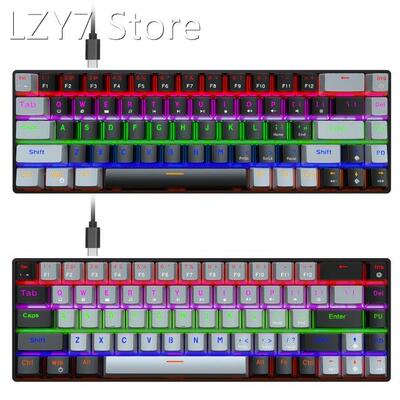 Hxsj V800 Mechanical Keyboard 68 Keys Rgb Backlit Gaming Blu