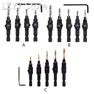 #5 #6 #8 #10 #12 HSS Countersink Drill Bit Set Hex Shank Dri