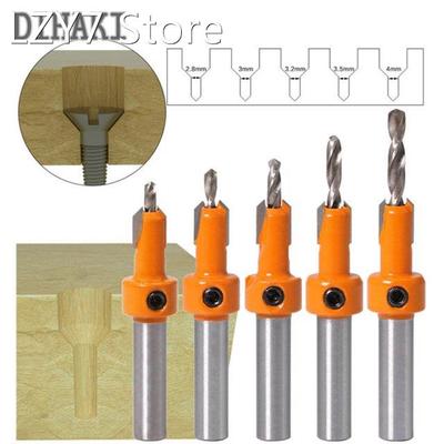 New 8mm Shank HSS Woodworking Countersink Router Bit Set Scr