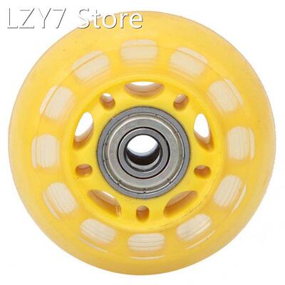 Cart Skates Caster Wheel Yellow Transparent PU with 608ZZ Be