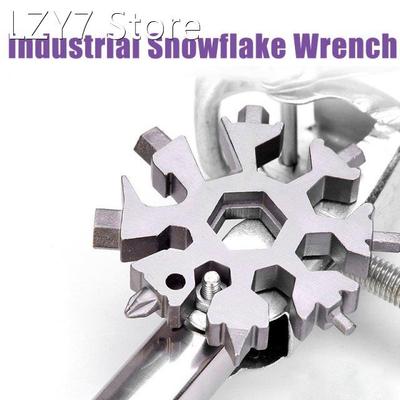 18 in 1 Snowflake Spanner Keyring Hex Multifunction Outdoor