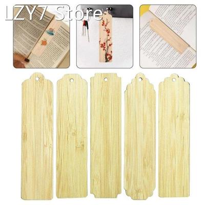 10 Pcs Rectangle Blank Bamboo Bookmark with Hole Unfinished