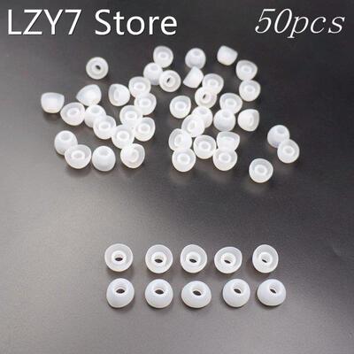 50pcs White Replacement Earbud Tips Soft Silicon Cover For S