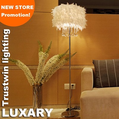 Home family hotel decoration with feather shade floor lamp c