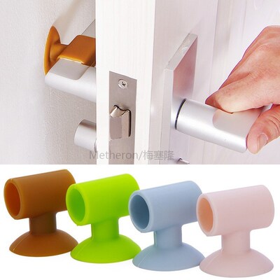 2pcs Silicone Door Stopper Door Knob Silencer Crash Pad Wall