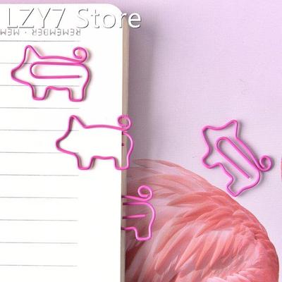 4 Pcs/lot Pink Pig Bookmark Paper Clip School Office Supply