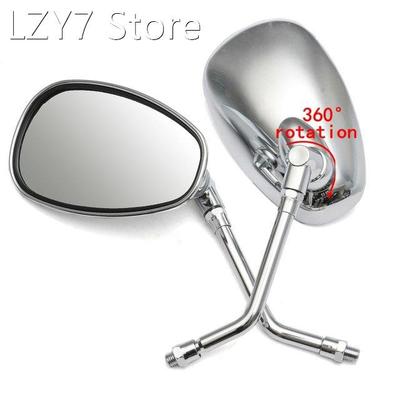 Pair 10mm Universal Motorcycle Rear View Mirror Rearview Sid