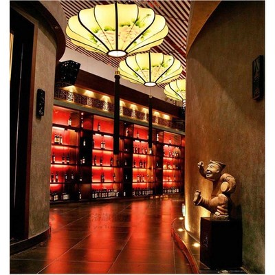Retro Chinese Style Zen Antique LED Chandelier Restaurant Li