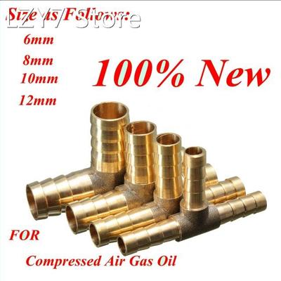 6mm 8mm 10mm 12mm Brass T Piece 3 Way Fuel Hose Joiner Conne