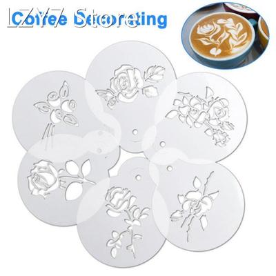 6pcs Coffee Decorating Stencils Fancy Printing Model Coffee