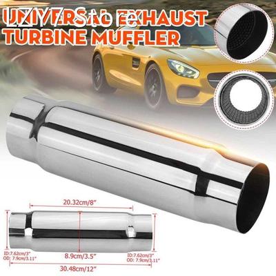 3 76mm Car Resonator Silencer Stainless Steel Exhaust Muffl