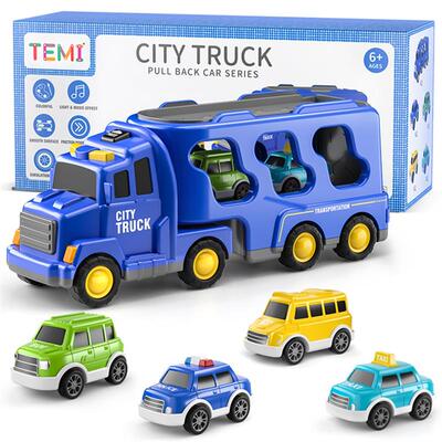 TEMI Diecast Carrier Truck Toys Cars Engineering  Vehicles