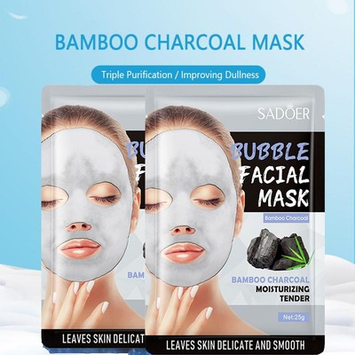 Bubble Bamboo Charcoal sea salt Face Mask Purifying Moist膜