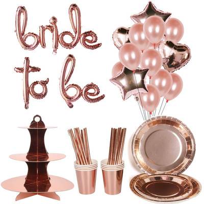 Rose Gold Team Bride To Be Balloons Bridal Crown Sash Badge