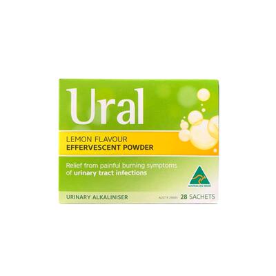 现货 直邮新西兰澳洲Ural泡腾粉尿道膀胱泡腾粉冲剂 4g*28袋无糖