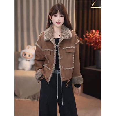 加绒加厚彷羊羔毛皮毛一