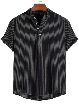 summer big size Short sleeve shirt man stripe shirts men top