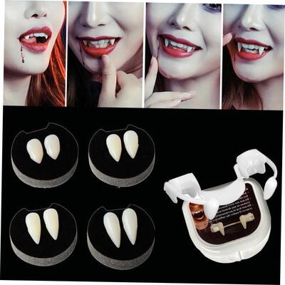 Halloween Fake Teeth Cosplay Vampire Fangs Retractable Teet