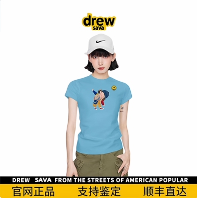 DrewSava笑脸女士蓝色印