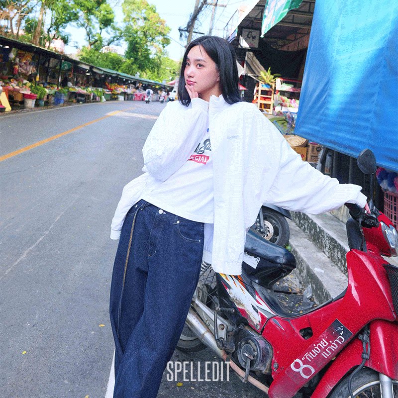 SPELLEDIT春季新品拼接旅行夹克宽松工装复古休闲上衣外套女