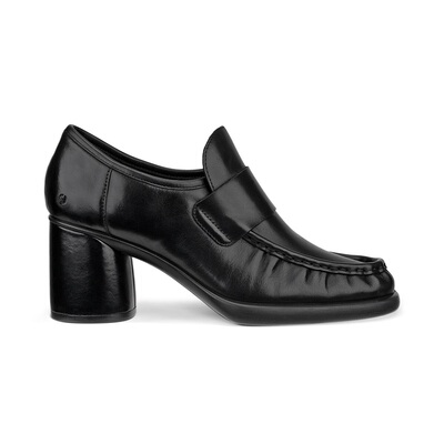 ECCO爱步Sculpted时尚高跟乐福鞋真皮粗跟单鞋 雕塑奢华222673