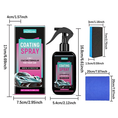 HOMONTH 汽车涂层喷雾 车漆镀膜剂车蜡上光养护防污耐脏防护蜡