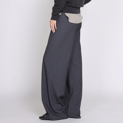 Janeexpress阔腿毛呢西装裤