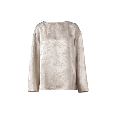 苏杭丝绸俏云曦提花上衣阔腿裤