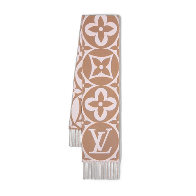 1h可退 欧洲直邮LV路易威登围巾 23新款Medallion女士提花绵羊毛