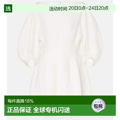 1h可退 香港直邮FAITHFULL THE BRAND 女士 泡泡袖亚麻迷你连衣裙