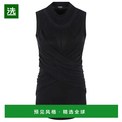 香港直邮Balmain 扭纹上衣 EF1AG620JJ77女装