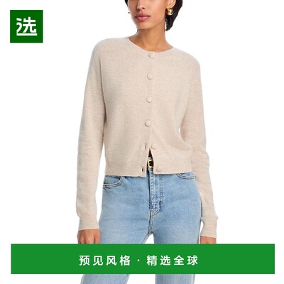 1h可退 【美国直邮】AQUA 圆领羊绒开衫 独家款式 女装毛衣 47455